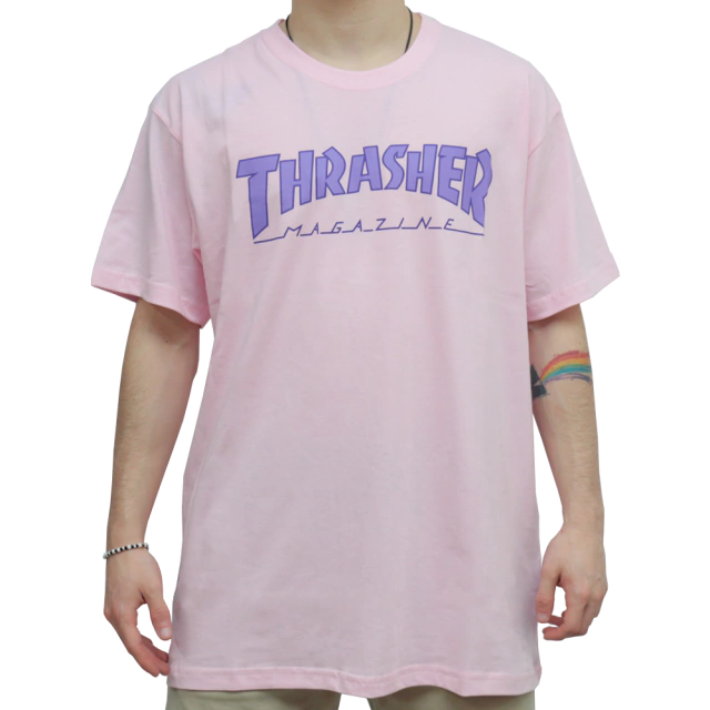 Camiseta Thrasher Outline Rosa