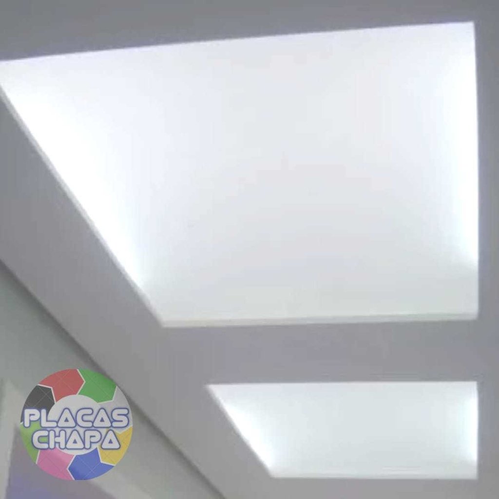 Placa PS Branco Leitoso Translúcido Para Luminária 3mm