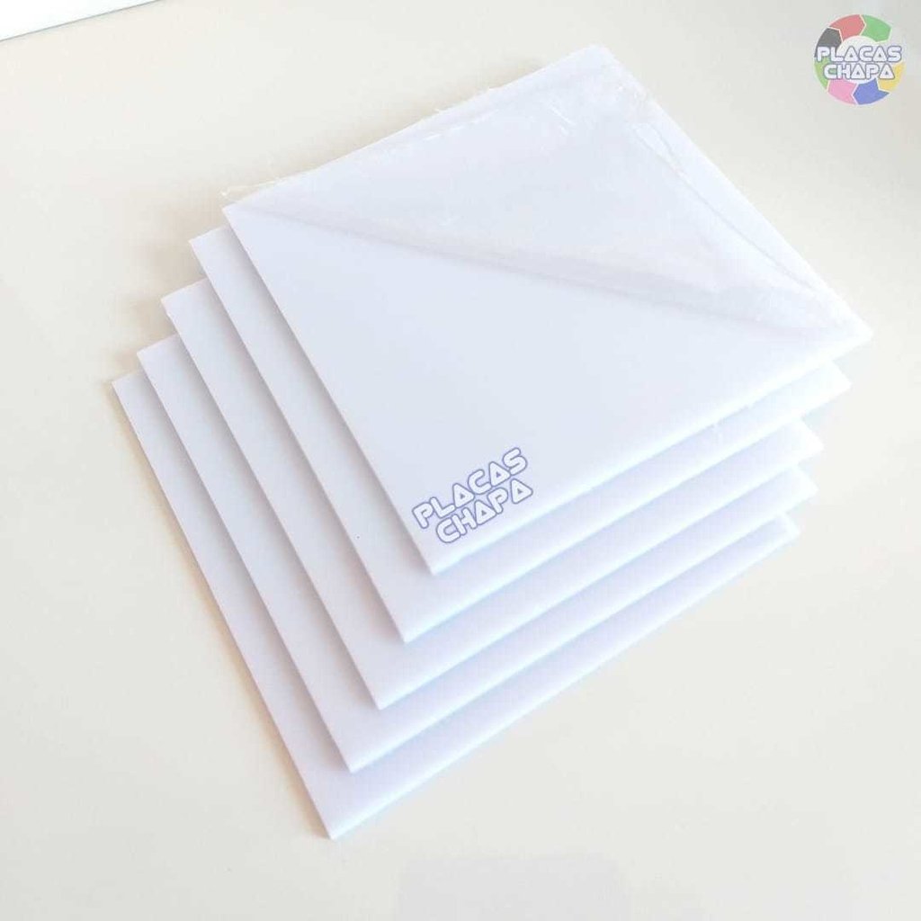 Placa PS Branco Leitoso Translúcido Para Luminária 3mm