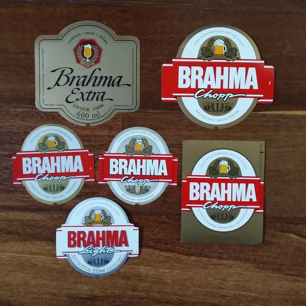 6 rótulos antigos da cerveja Brahma Chopp