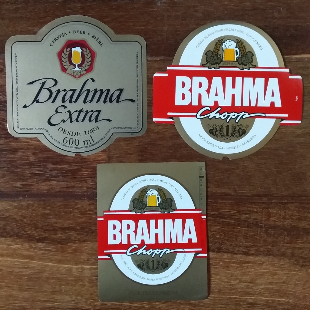 6 rótulos antigos da cerveja Brahma Chopp
