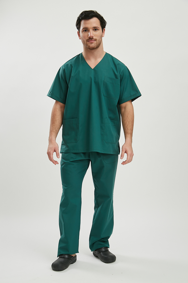 Ambo recto con escote en V en color azul marino