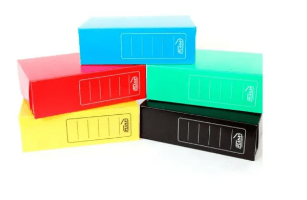 CAJA DE ARCHIVO OFICIO 12 TAPA VOLCADA PVC (PLANA 701) 35X25X12