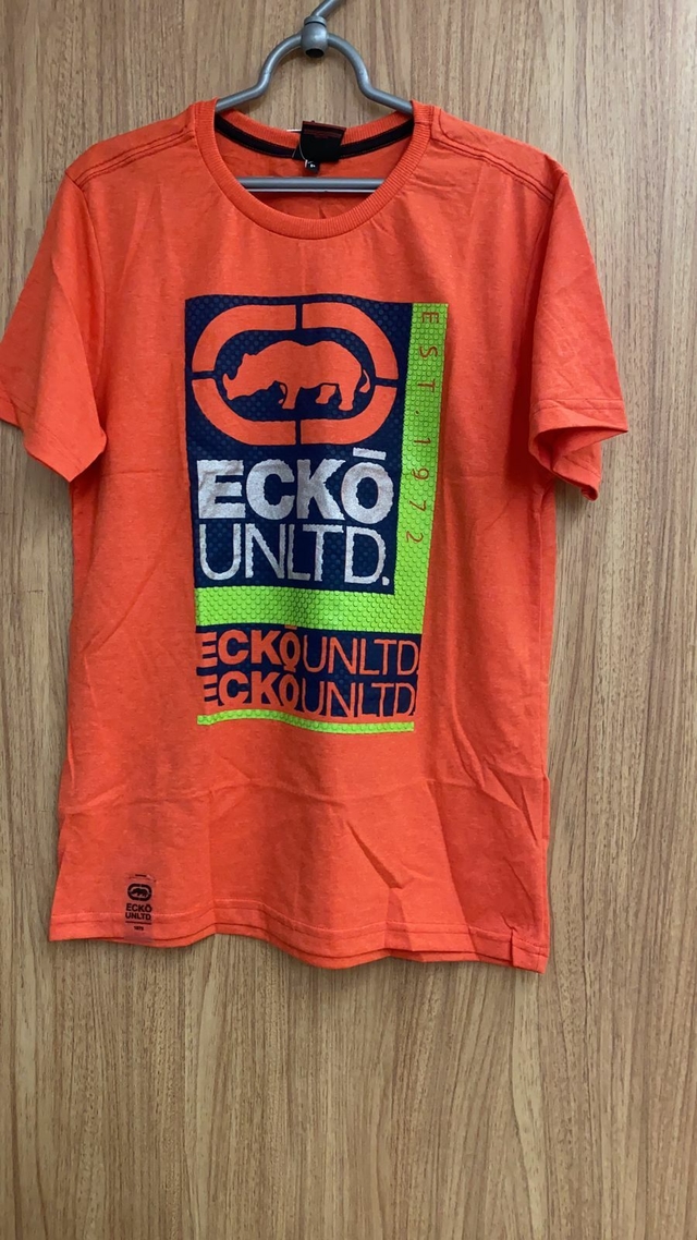 Camiseta Ecko Unitd Logo Frontal Emborrachado- Laranja