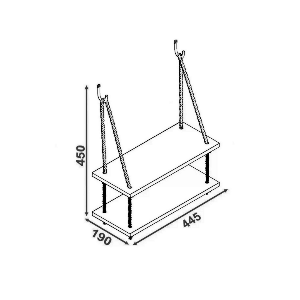 Repisa Colgante 2 Estantes - Muebleria Benitez Blanc