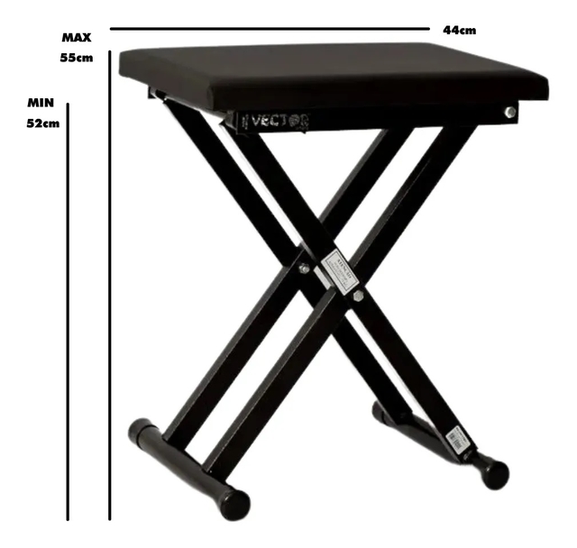 Banqueta Vector Almofadada BQ-100 - Ponto Musical