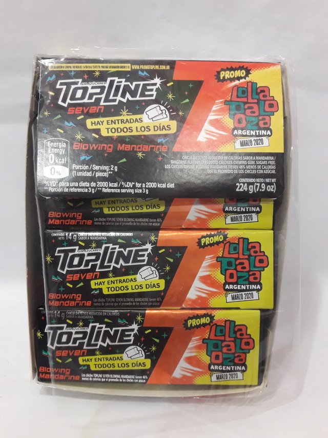Chicles Top Line Seven Mandarina x 16u - Kako