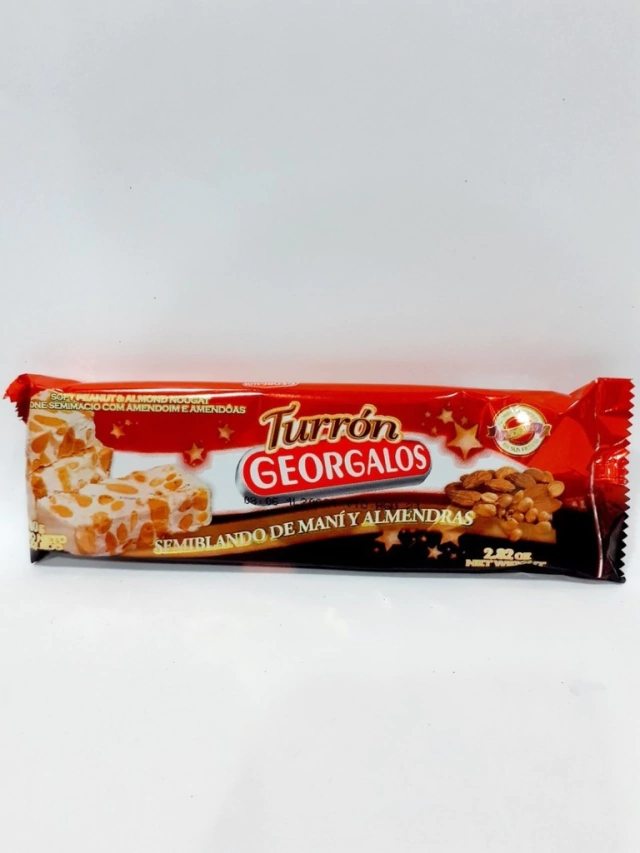 Turrón Georgalos Semiblando De Maní Y Almendras 80 G.