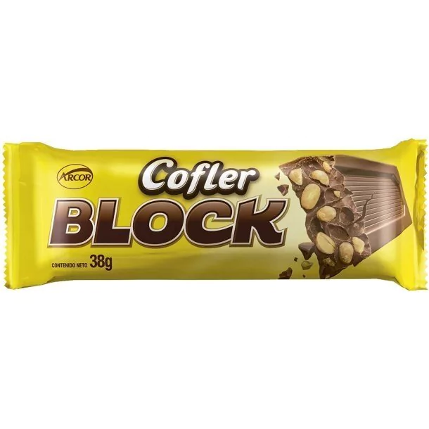 Chocolate Con ManÍ Cofler Block 38g - Caja X 20 Unidades