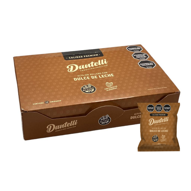 Alfajor Premium Dantelli Con Dulce De Leche Sin Tacc X 12u
