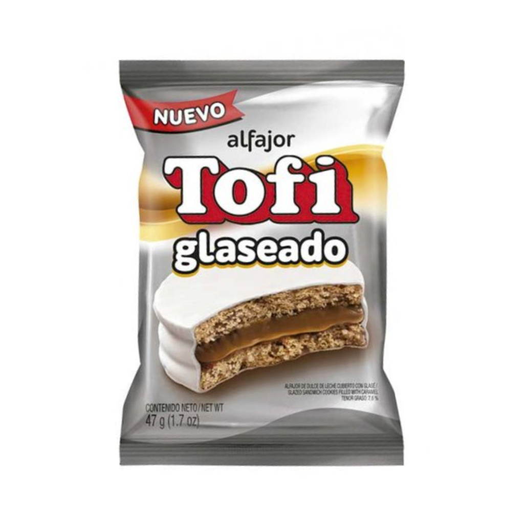 Alfajor Tofi Simple Glaceado relleno de Dulce de Leche x 36u