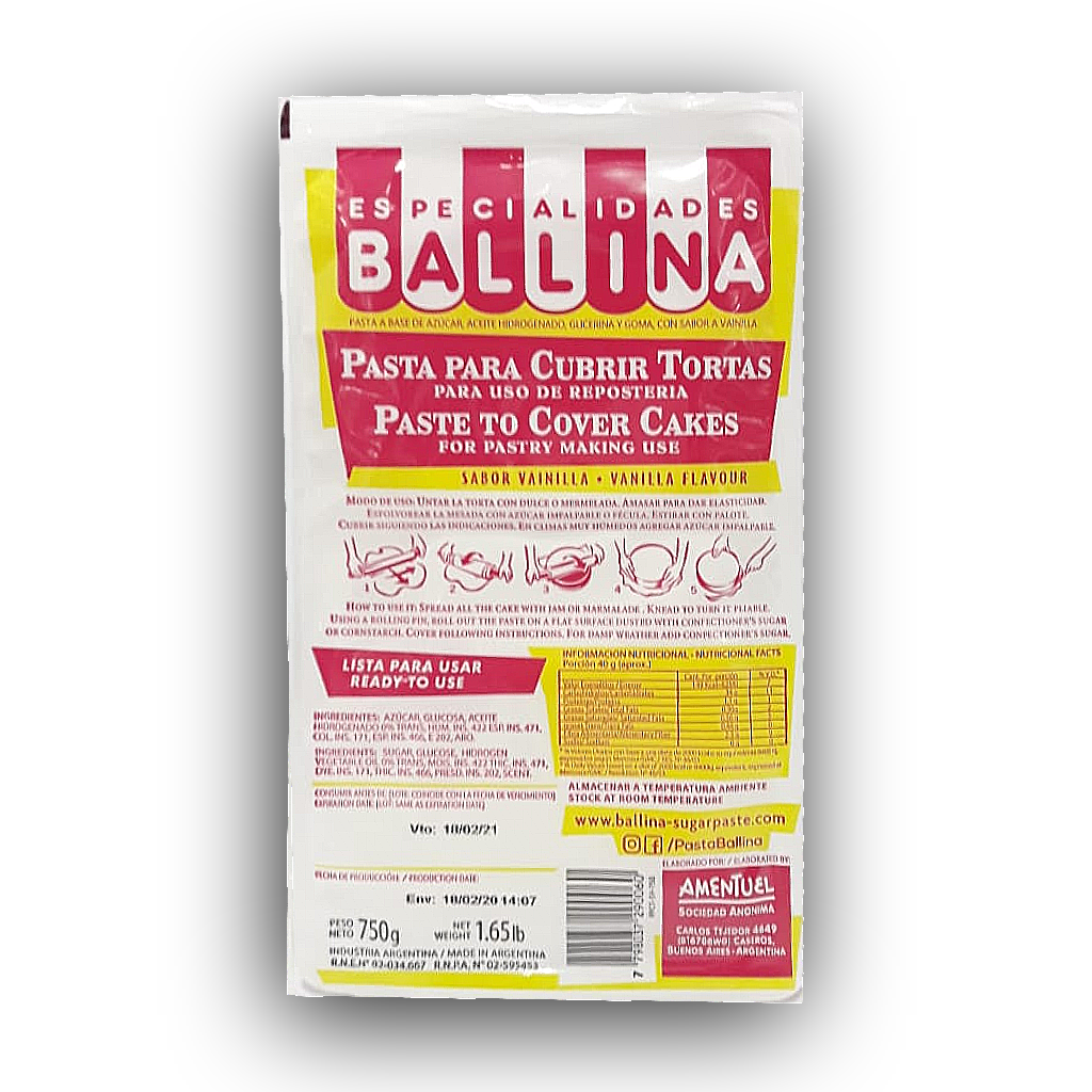 Pasta Ballina Sabor Vainilla x 750grs - Comprar en Kako