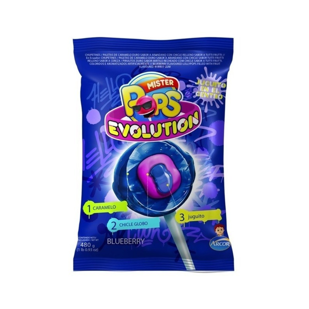 Chupetin Mister Pops Evolution Blueberry x 24u - Kako