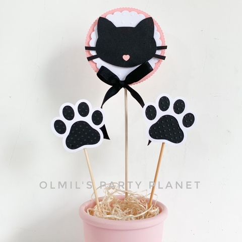SET DE CAKE-TOPPERS GATITO - Olmil´s Party Planet