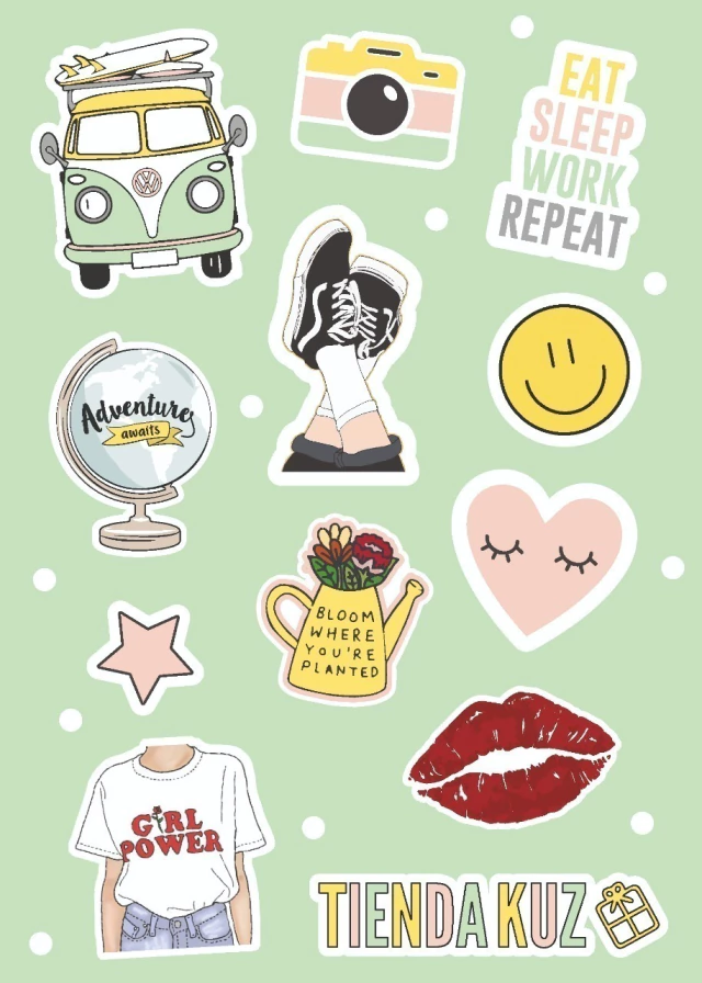 PLANCHA DE STICKERS TIENDA KUZ - Comprar en tiendakuz