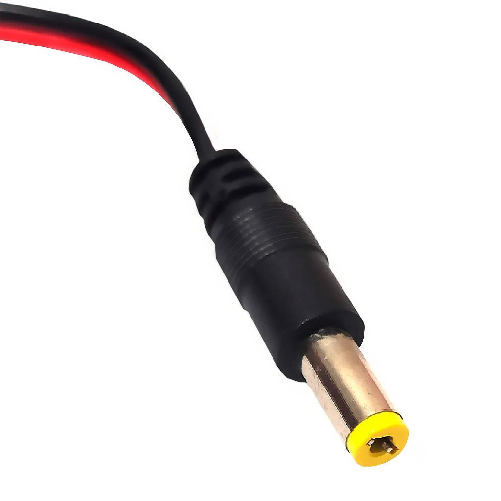 Conector Plug P4 Borne Camera Cftv Fonte Macho com rabicho