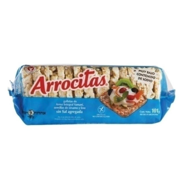 Galletas de arroz sin sal agregada Arrocitas. 101 gr.