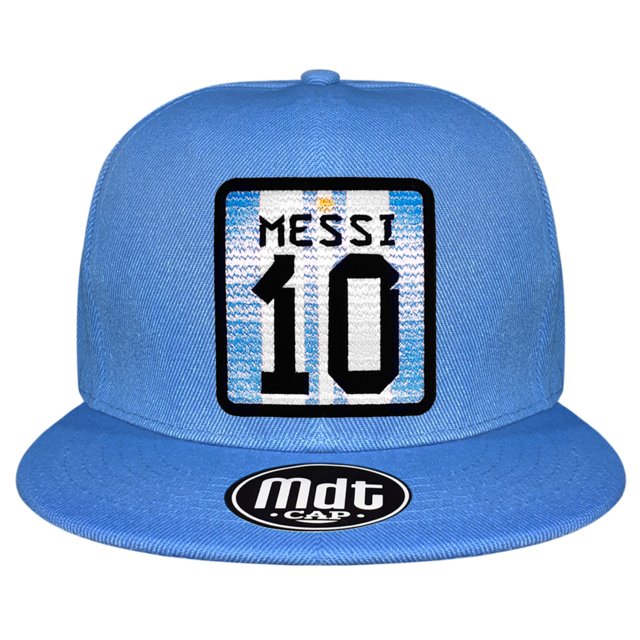 Gorra Plana Messi 10 Parche Qatar 2022 Mundial Argentina