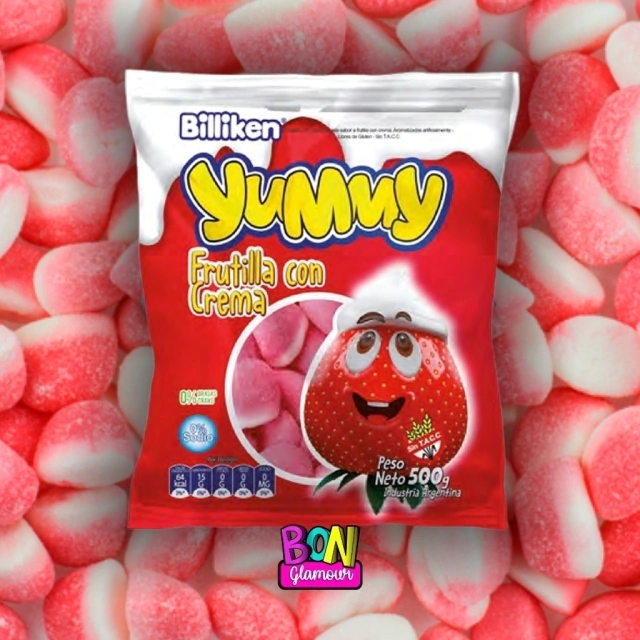 GOMITAS YUMMY FRUTILLA CON CREMA 500G