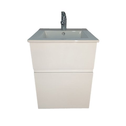 Vanitory para baño colgantes moderno con mesada de loza sanitaria