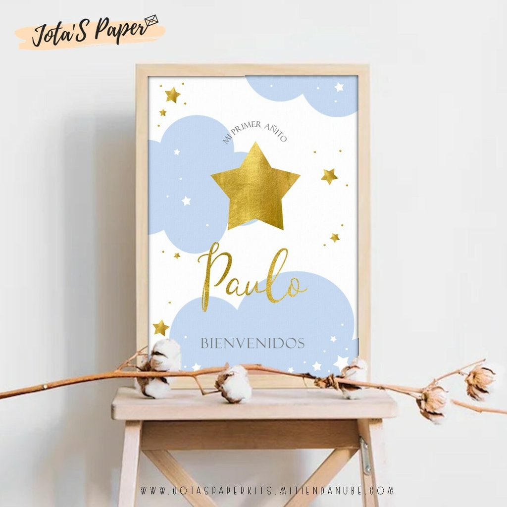 Kit Imprimible ESTRELLAS CELESTE - Jotas Paper Kits