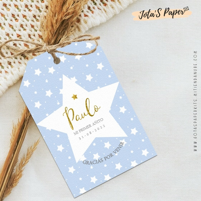 Kit Imprimible ESTRELLAS CELESTE - Jotas Paper Kits