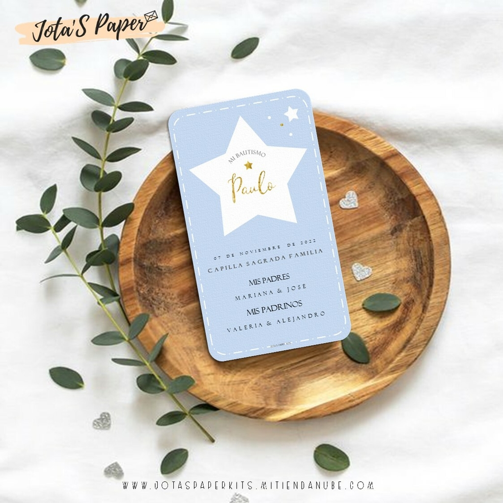 Kit Imprimible ESTRELLAS CELESTE - Jotas Paper Kits