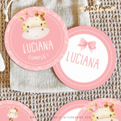 Kit Imprimible JIRAFA BEBE ROSA - Jotas Paper Kits
