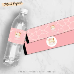 Kit Imprimible JIRAFA BEBE ROSA - Jotas Paper Kits