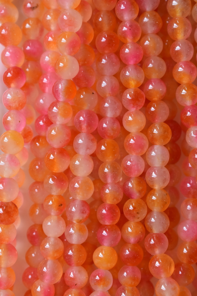 JLR6 - Jade Mix Laranja Rosa Lisa 6mm