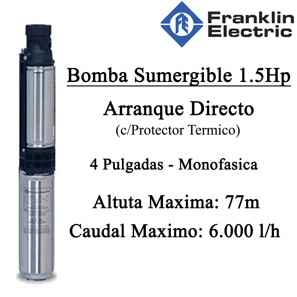 Bomba Sumergible Franklin 1.5Hp Arranque Directo