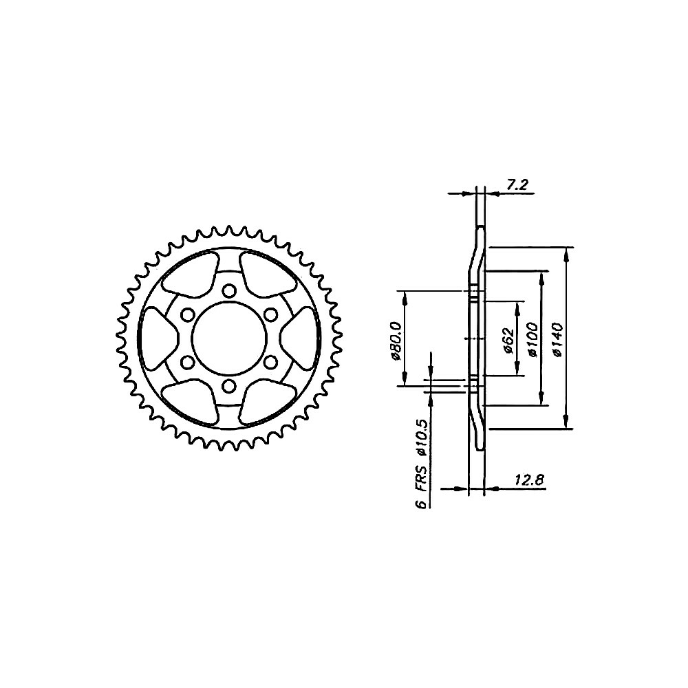 Coroa 45 XT 225, TDM 225 - VAZ - Universo2Rodas