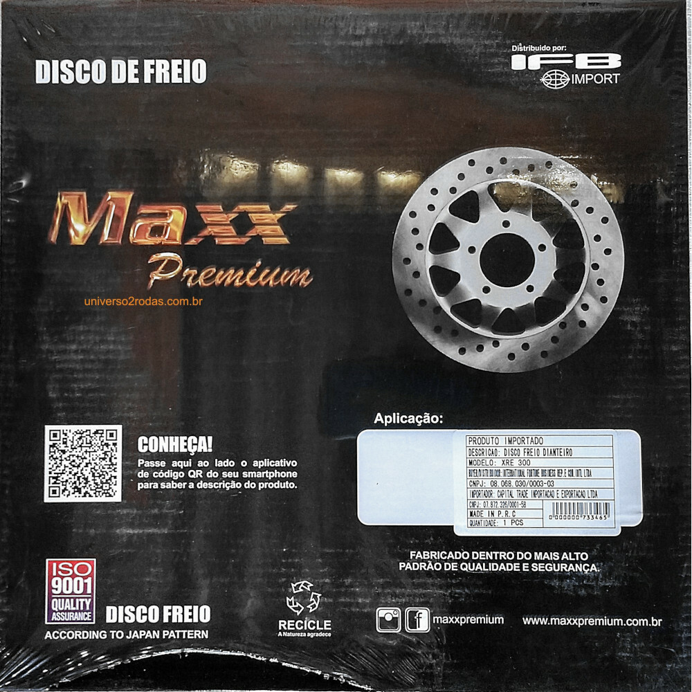 Disco de Freio Dianteiro Honda XRE 300 - Maxx Premium