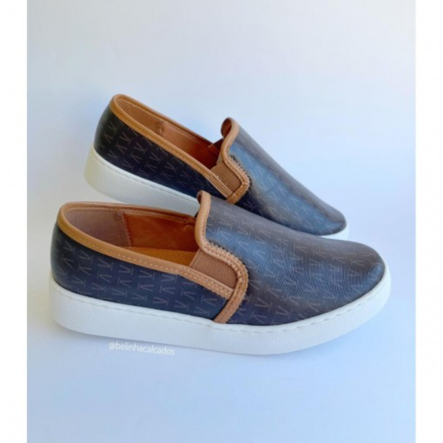 Tenis Slip Vizzano 1214200 Café com Logos Vizzano Detalhe Marrom