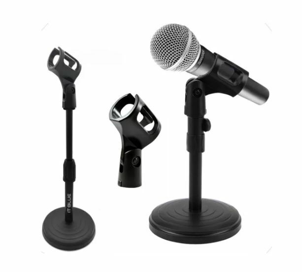 Suporte de Microfone Para Mesa Mini Pedestal Portátil