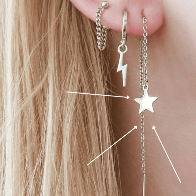 Aros Star colgantes - Comprar en Del Plata