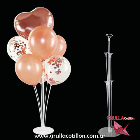 BASE PARA 7 GLOBOS CON PALITOS - GRULLA COTILLÓN