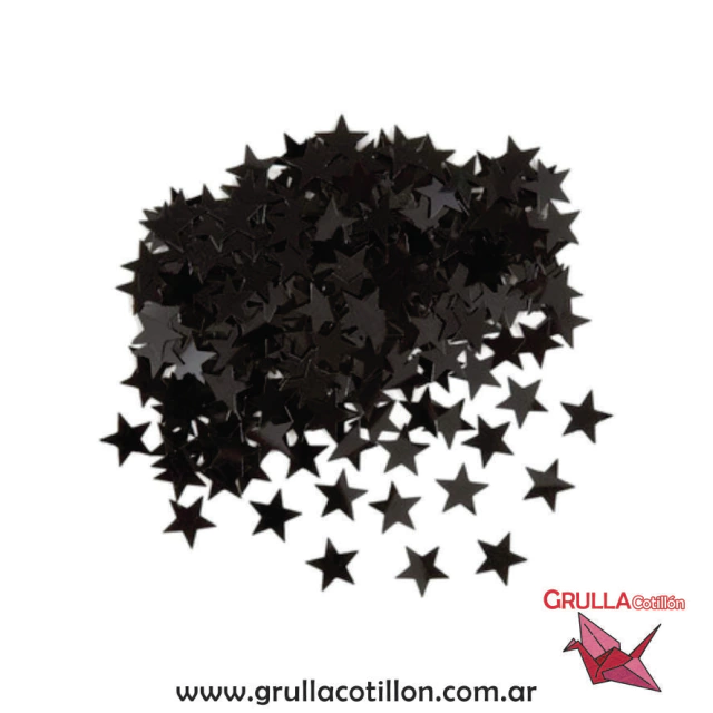 CONFETTI ESTRELLAS NEGRO x20 gr. - GRULLA COTILLÓN