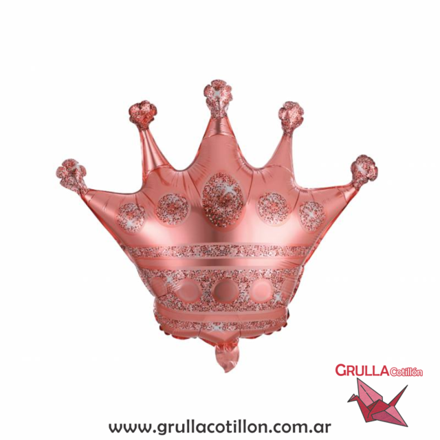 GLOBO CORONA ROSE GOLD 65 CM - GRULLA COTILLÓN