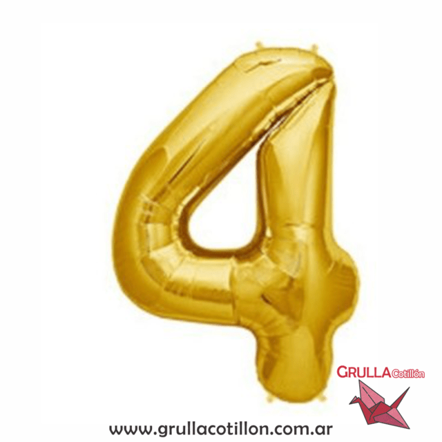 GLOBO NUMERO DORADO 34" - Comprar en GRULLA COTILLÓN