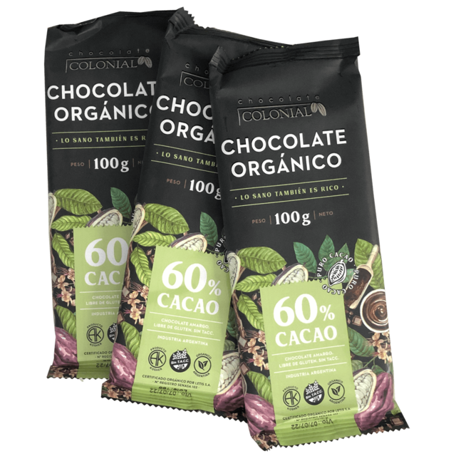 CHOCOLATE ORGÁNICO 60% CACAO Colonial
