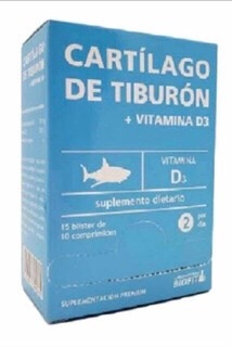 Cartílago de tiburón y vitamina d3 por 1 blister Laboratorio Biofit