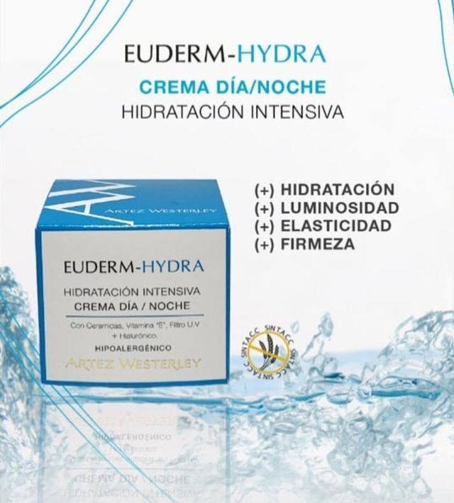 Crema Día o Noche Euderm-Hydra! Hidratacion Intensiva
