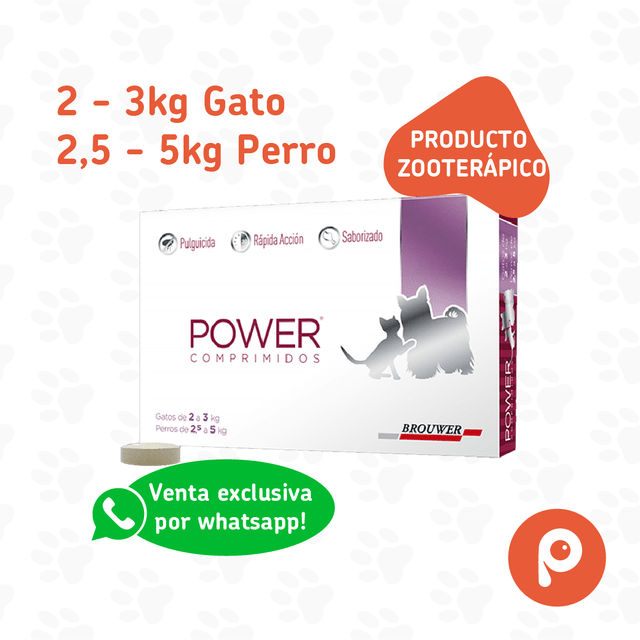 POWER COMPRIMIDOS PERRO (2,5a5kg) GATO (2 a 3kg)