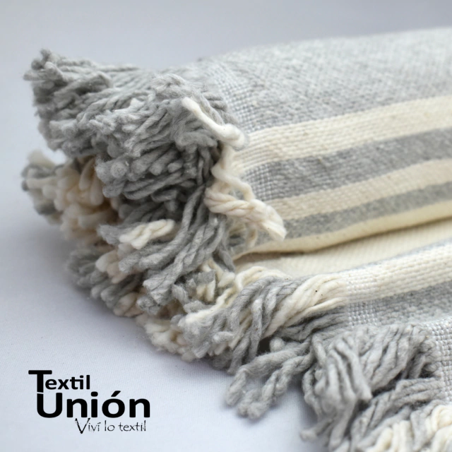 MANTA RUSTICA-GRIS-3 RAYAS CRUDAS - TEXTIL UNION