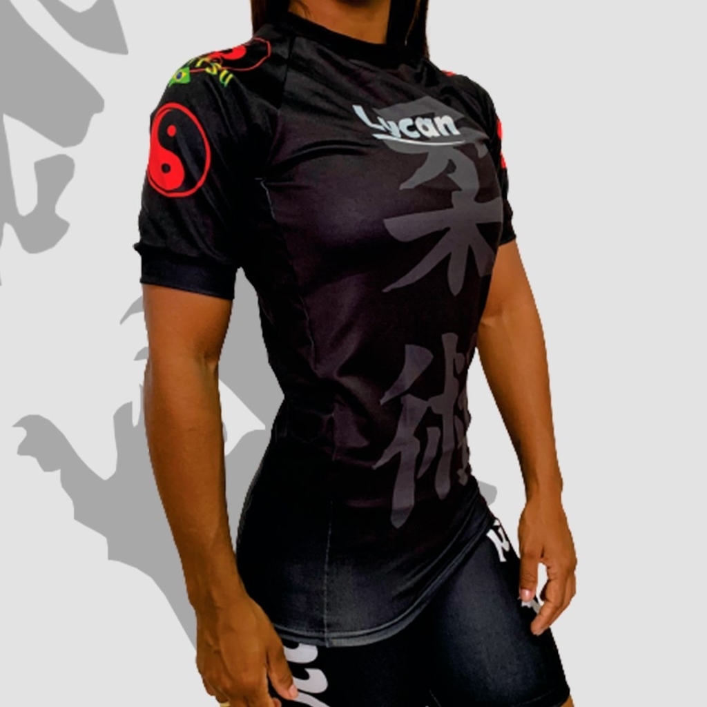 Rash Guard LY20 Manga Curta Grad. Preta - Lycan