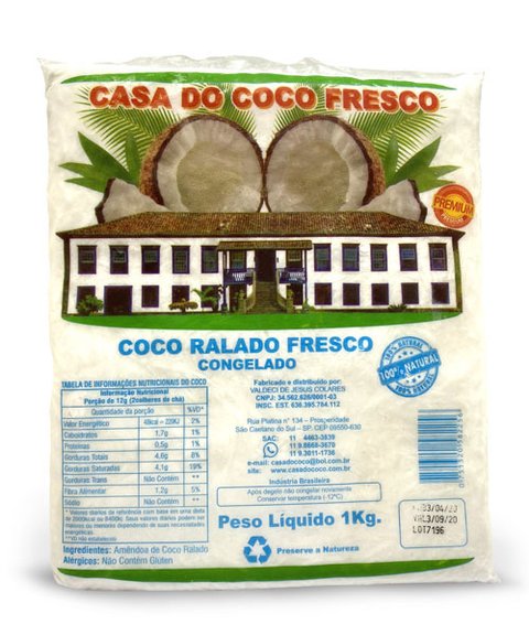 Coco Ralado Congelado (1 kg) - Comprar em Agrobonfim