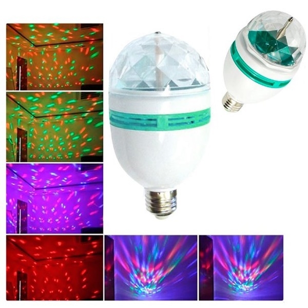 Lampada LED Giratória Colorida para Festas