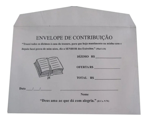 Envelope de Dizimo Confidencial branco