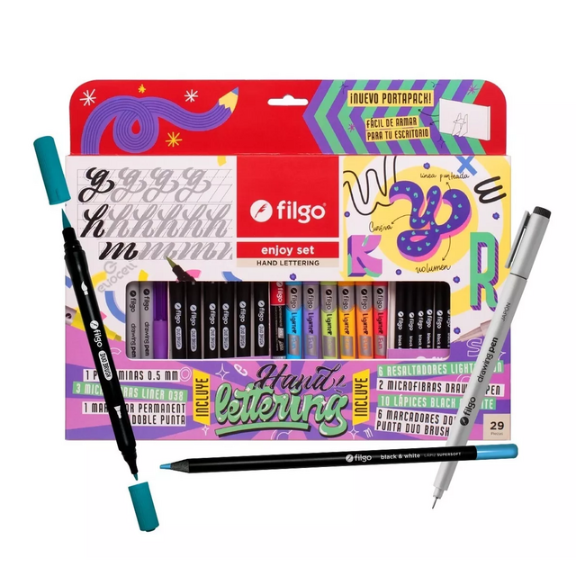 Set de Lettering FILGO 29 Piezas - Maravilloso Mundo